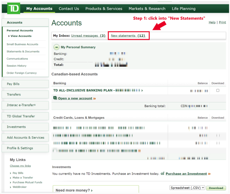 TD Monthly Bank Statements - Mortgages Lab